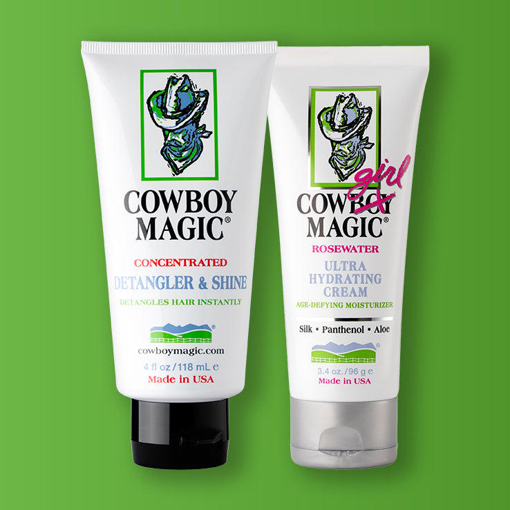Detangler & Shine 4 Ounce, and Cowgirl Ultra Hydrating Lotion 3.4 Ounc – Cowboy Magic